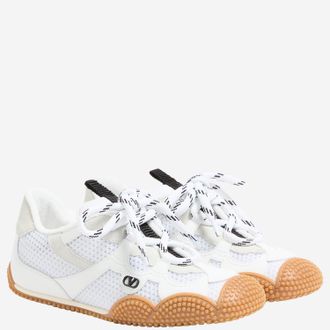 Valentino Garavani Womens Sneakers Amphibia Rubberized Calf Leather White Calfskin Trainers