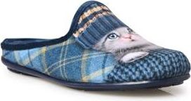 Pediconfort Mules fantaisie motif chat ou chien - FEMME - Taille : 40 - Couleur : Imprimé bleu