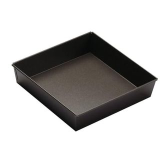 G&ouml;bel Moule &agrave; Manqu&eacute; Carr&eacute; - Fond Fixe - 25 x 25 x 5 cm - Acier - Rev&ecirc;tement Antiadh&eacute;rent Bicouche Garanti sans PFAS - Qualit&eacute; Professionnelle - Fabriqu&eacute; en
