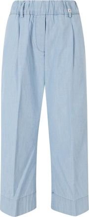 Myths Femme, Pantalons, Bleu, Taille: 38 FR Pantalone Lungo