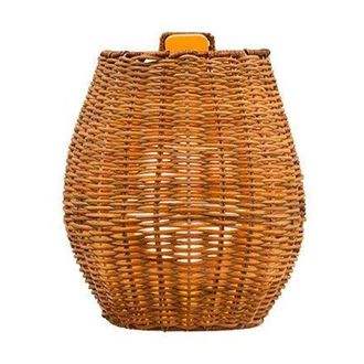 Licht-Erlebnisse Licht-erlebnisse - led Au&szlig;enleuchte Wand Akku Leuchtmittel Rattan h: 24,5 cm dimmbar Fernbedienung kabellose Wandlampe Wandleuchte Balkon