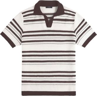 Fay Homme, Tops, Multicolore, Taille: XL Polo Ray&eacute; &agrave; Col en V et Texture C&ocirc;tes