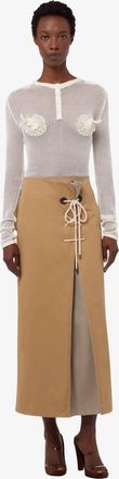 Moschino Jupe en gabardine de coton - Marron
