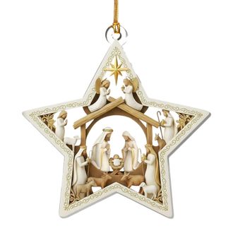 Generic Christmas Tree Nativity Pendelleuchte, 2D, flach, f&uuml;r den Winter, Feiertag, Weihnachtsdekoration, Acryl, f&uuml;r Schlafzimmer, Balkon, Garten, Tischdecke,