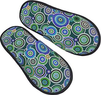 Generic Chaussons Femme Homme Art Aborig&egrave;ne Chaussures DInt&eacute;rieur Chaude Chaud Chaussons Confort Chausson DHiver Pour Voyager Int&eacute;rieur Ext&eacute;rieur L
