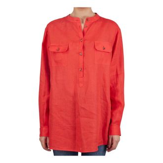 Kiton Leinenhemd - - Shirts - Herren - Rot - 6XL