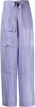 Dries Van Noten Femme, Pantalons, Violet, Taille: 42 FR Wide Pantalons