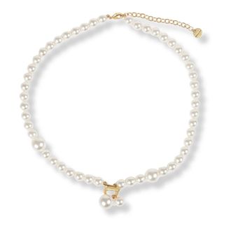 Ferragamo Femme, Accessoires, Blanc, Taille: ONE Size Collier Ras du Cou Perlegan avec Perles