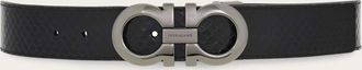 Ferragamo Herren Verstellbarer Gancini-G&uuml;rtel Schwarz