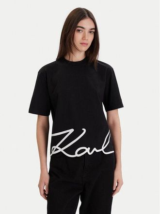 Karl Lagerfeld T-Shirt A1W17013 Schwarz Relaxed Fit