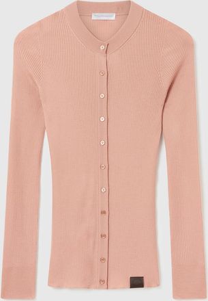 Stella McCartney Crewneck Light Knit Cardigan, Woman, Dusty pink, Size: XS