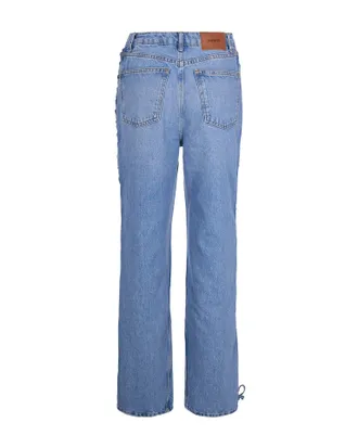 Rotate Womens Jeans Twisted Lacing Hydrangea Blue Organic Cotton