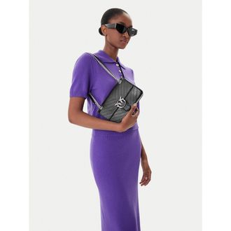 Pinko Handtasche PINKO Love One Light Mini Al 25-26 PLTT 106173 A2JC Schwarz