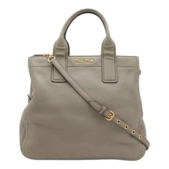 Miu Miu Pre-owned Vitello Carib Leder 2Way Tote Bag - - Pre-owned - Damen - Grau - ONE SIZE