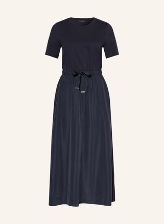 Oui Kleid Im Materialmix blau