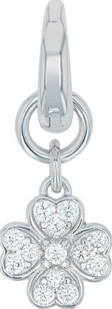 Amor Charm 925 Sterling Silber Damen Charms, mit Zirkonia synth., 1,7 cm, Weiß, Kleeblatt, Kommt in Schmuck Geschenk Box, 2038500