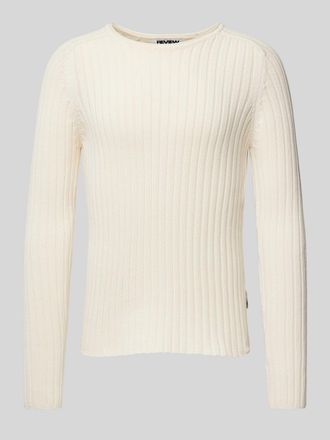 Review Strickpullover mit geripptem Rundhalsausschnitt