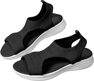 Generic Sandales Femme &eacute;t&eacute; Confortable Orthop&eacute;dique Bout Ouvert Chaussures Antid&eacute;rapant Respirantes D&eacute;Contract&eacute;Es Sandales de Plage Leger Boho Platform Sandal