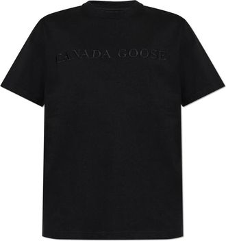 Canada Goose Homme, Tops, Noir, Taille: 2XL Logo T-Shirt