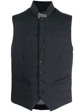 Corneliani gilet &agrave; design matelass&eacute; - Bleu