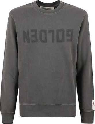 Golden Goose Homme, Sweatshirts et sweats &agrave; capuche, Gris, Taille: S Logo Crewneck SweaT-shirt