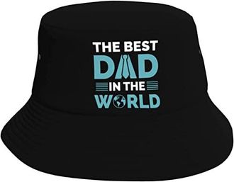 Generic Unisex Chapeau de Plage Le Meilleur Papa du Monde Chapeaux de Soleil de Plage Pliable Été Bouchon De Seau pour Randonnée Voyage Adultes