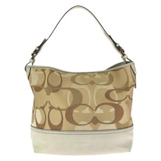 Coach Pre-owned Signature Canvas Leather 2way Bag - - Pre-owned - Damen - Beige - ONE SIZE