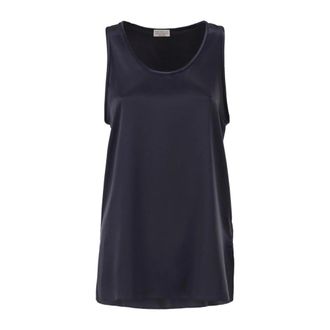 Brunello Cucinelli Stretch Silk Satin Tank Top - - Tops - Damen - Blau - S