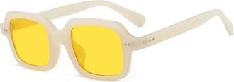 Generic Lunettes De Soleil Carrées À Grande Monture For Femmes À La Lunettes De Soleil Polarisées For Hommes For Lextérieur Et La Conduite(Yellow)