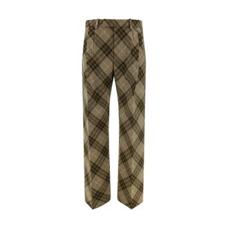 Burberry Homme, Pantalons, Multicolore, Taille: M Pantalon en laine &agrave; carreaux