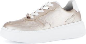 Gabor Damen Low-Top Sneaker, Frauen Halbschuhe,schnürschuhe,schnürer,straßenschuhe,Strassenschuhe,Turnschuhe,Puder/Weiss(go/kr),38 EU / 5 UK