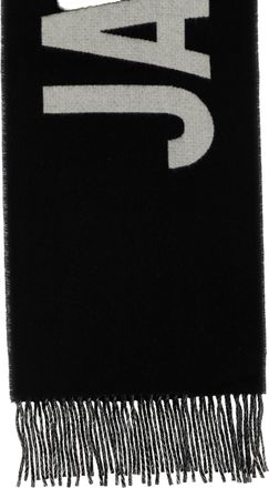 Jacquemus Intarsia Logo Wool Scarf - Black