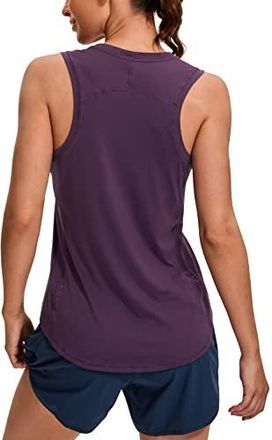 CRZ YOGA Débardeur Léger pour Femme Dos Nageur sans Manches Hauts Dentraînement Chemises de Course Athlétiques Crocus Violet Foncé 42