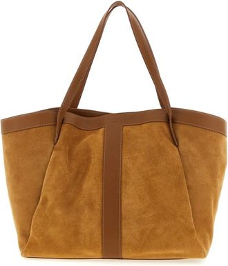 Twinset Femme, Sacs, Brun, Taille: ONE Size Suede Shopper with Knots