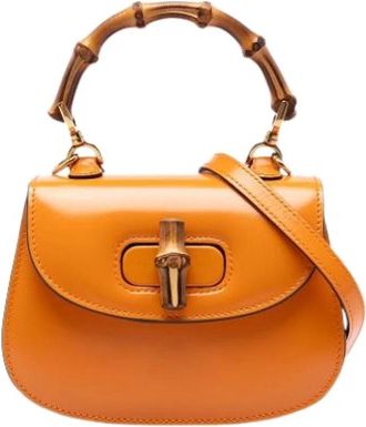 Gucci Sac &agrave; main Pre-owned Bamboo Top Handle - Femme - Pre-owned - Orange - Taille: ONE Size