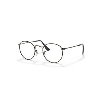 Ray-Ban Round Metal Optics Gunmetal Fassung Klar Glas 47-21
