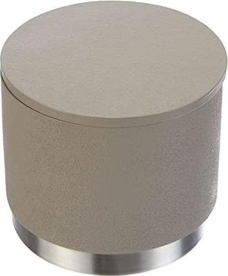 Blomus ARA- Aufbewahrungsdose aus Polystone / Edelstahl, stilvolles Taupe, trendige Schmuckablage, Baddose mit Deckel, universelle Dose, Badaccessoire (H / B