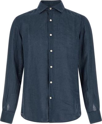 MC2 Saint Barth Homme, Chemises, Bleu, Taille: M Pamplona Linen Shirt