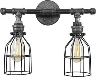 Opviq Industrial Chandelier, Black Iron Pipe, 40 x 35 x 25 cm | E27 Socket | Modern Cabin/Lodge Design, Unique Solid Color Elegance for Any Space