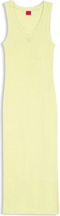 HUGO BOSS Femme, Robes, Vert, Taille: 40 FR Robe midi en jersey avec logo superpos&eacute;