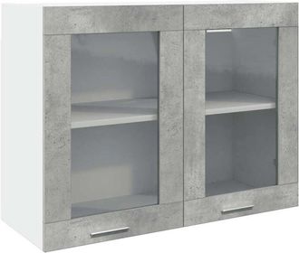 vidaXL H&auml;ngeglasschrank Lyon Betongrau 80x31x60 cm Vidaxl