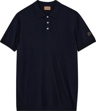 Mos Mosh Strick-Poloshirt aus Wolle und Seide mit Perlmuttkn&ouml;pfen, Regular Fit in