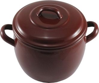 Wurko 190814 - Kochtopf, 14 cm, Emaille-braun 14 cm