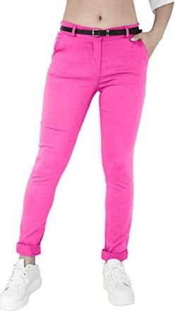 JOPHY & CO. JOPHY & CO Pantalon élastique pour femme, chino avec ceinture (référence 3008), fuchsia, M