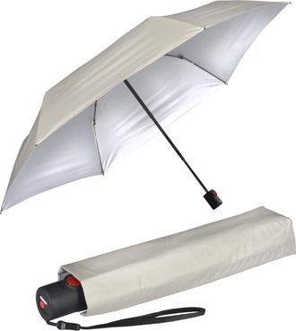 Knirps Taschenschirm U.200 Ultra Light Duomatic mit UV- und Hitzeschutz - Silver Heatshield - stone