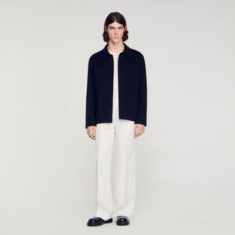 Sandro Blouson en laine col classique