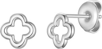 Glanzst&uuml;cke M&uuml;nchen Ohrringe - Edelstahl Ohrstecker Kleeblatt - Gr. unisize - in Silber - f&uuml;r Damen