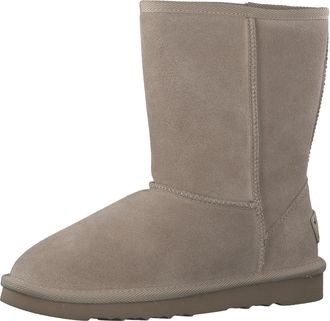 s.Oliver Damen Winterstiefel ohne Absatz aus Wildleder Gefüttert, Beige (Sand), 39 EU