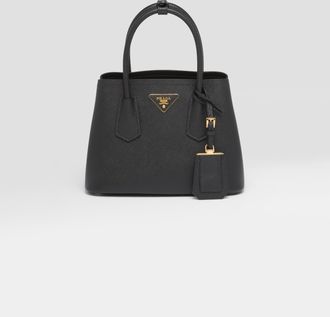 Prada Kleine Prada Double Tasche aus Saffiano-Leder