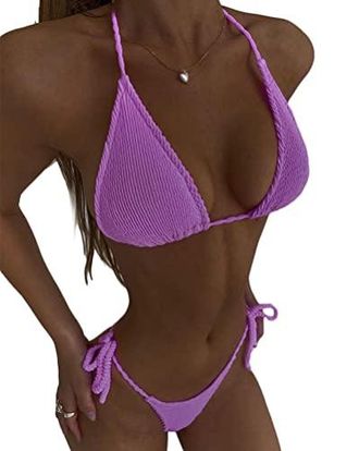 ORANDESIGNE Deux Pi&egrave;ces Ensemble Femme Maillots de Bain Push U Bikini 2 Pieces Hauts de Maillots et String Bas de Maillots Bandage Sexy Swimsuit Bikini Set Beachw
